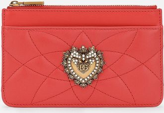 Dolce & Gabbana Mittelgroßes Kartenetui Devotion - Frau Geldbörsen Und Kleinlederwaren Orange Leder Onesize