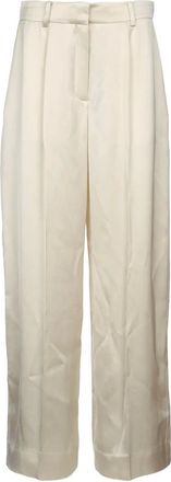 Toteme Femme, Pantalons, Blanc, Taille: 38 FR Pantalon Large en Satin