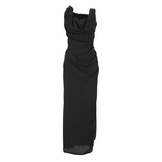 Vivienne Westwood Schwarzes &auml;rmelloses Kleid mit Vordere Drapierung - - Dresses - Damen - Schwarzk - L