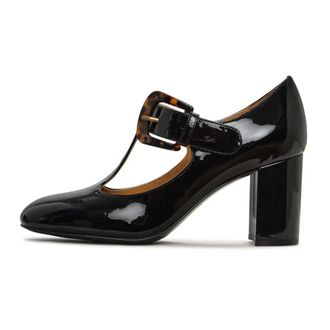 Cesare Gaspari Vintage Schnalle Lackleder Pumps - Schwarz - - Shoes - Damen - Schwarzk - 37 EU