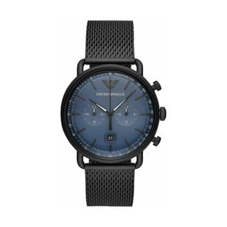 Emporio Armani Aviator Chronograph Uhr - - Accessories - Herren - Schwarzk - ONE SIZE