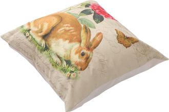 Amosfun 2St Ostern Kissenbezug s&uuml;&szlig;er Tierkissenbezug Urlaubskissenbez&uuml;ge hasenkissen bezug Vintage Vintage- Retro- Sofa Festival- die Blumen