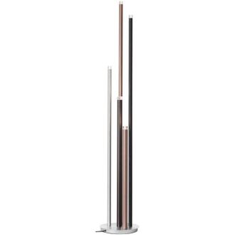 Brilliant Lampadaire clavecin led lampadaire 5 lumi&egrave;res alu / noir / marron 5x 4W led int&eacute;gr&eacute;s, 362lm, 3000K Gradable &agrave; linfini avec variateur de pied