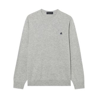 Brooks Brothers Pullover aus Lammwolle mit Logo - - Knitwear - Herren - Grau - XL