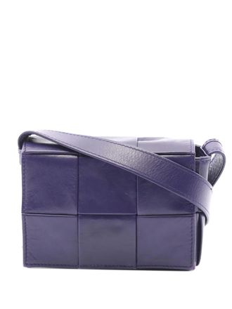 Bottega Veneta petit sac &agrave; bandouli&egrave;re Cassette en cuir Nappa Intrecciato (2012-2025) - Violet