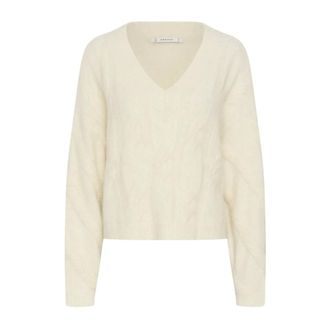 Gestuz Maille col V - Femme - Pulls - Blanc - Taille: 38 FR