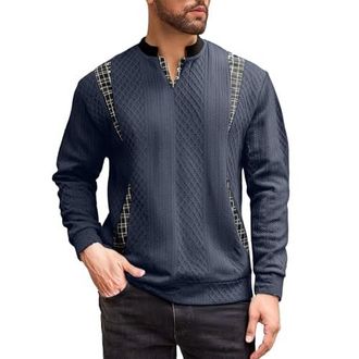 Generic Sweat-shirt pour homme - Pull chaud - Mode d&eacute;contract&eacute; - Automne et hiver - Pour homme - D&eacute;contract&eacute; - Col montant - Manches longues - Tricot sans cap