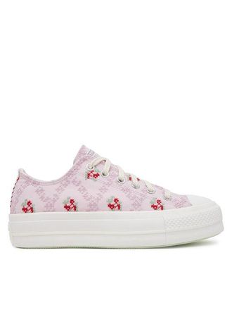 Converse Sneakers aus Stoff Chuck Taylor All Star Lift Platform Rose Cross Stitch A13660C Rosa