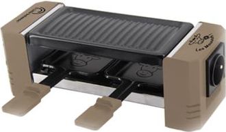 Little Balance 8763 Happy Connect 2 Meuuuh!, Raclette 1 ou 2 personnes, Assemblage en s&eacute;rie de 4 appareils possibles, Sans PFAS, Antiadh&eacute;sif, 320 W, Muscade