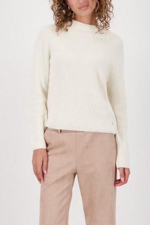 Monari Strickpullover Pullover Basic Perlfang Regular fit mit Rundhalsausschnitt