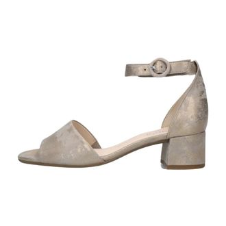 Gabor Beige Wildleder Sandalen mit Kn&ouml;chelriemen - - Shoes - Damen - Beige - 37 1/2 EU
