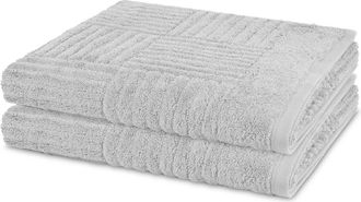 ROSS 2er-Set Duscht&uuml;cher Carre - 70x140 cm, Walkfrottee 520 g/m&sup2;, 100% Baumwolle, Hoch-Tief-Struktur, weich & saugstark - Stylische Badakzente in frischen 