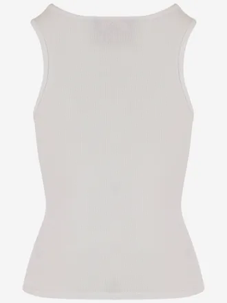 Icecream Womens Tank Top Stretch Cotton White