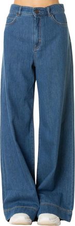 Max Mara Vega Wide Jeans - Femme - Jeans - Bleu - Taille: 34 FR