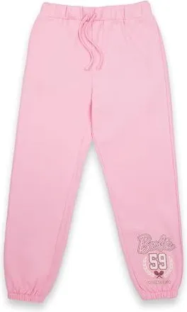 BARBIE femmes jogging en rose | Mesdames Malibu Tennis Club 1959 Long Leg Graphic Bottoms | Sports Crest Vintage Style survêtement pantalon de survêtement | 