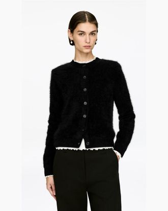 Arket Strickjacke Aus Reinem Geb&uuml;rstetem Kaschmir -Schwarz