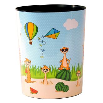 Goldbuch Papierkorb, Erdmännchen, 12 Liter, Kunststoff, Blau/grün, 82029