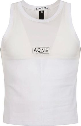 Acne Studios Femme, Tops, Blanc, Taille: 42 FR Logo Tank Top