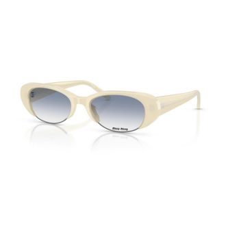 Miu Miu Oval Sonnenbrille - - Accessories - Damen - Wei&szlig; - 52 MM