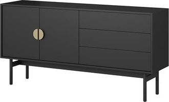 Selsey TV Schrank Board Sideboard Fernsehtisch Fernsehschrank 154 cm Schubladen Schwarz Stoon