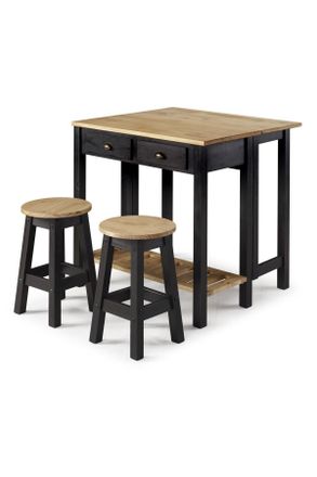 Livetastic BAR Massivholz, Natur, Schwarz, Holz, Kiefer, massiv, 80x30x84 cm, FSC Mix, erweiterbar, Esszimmer, Barm&ouml;bel, Barschr&auml;nke & Theken