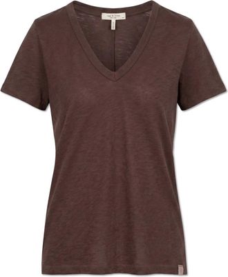 Rag & Bone Femme, Tops, Brun, Taille: 42 FR T-shirt col en V