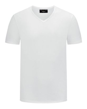 Replay Leichtes T-Shirt mit R&uuml;ckennaht und V-Ausschnitt in