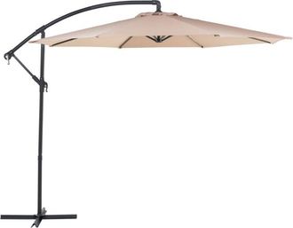 Beliani Beliani - Parasol de Jardin 300 cm Tissu Polyester Beige Sable Ouverture à Manivelle