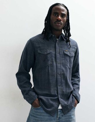 Wrangler chemise western bleue