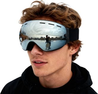 Generic Schneesportbrille - Uv400-Schutz, Antibeschlag, Breite Linse, Winter-Skibrille F&uuml;r M&auml;nner Und Frauen | UV-Schutz-Weitsichtbrille, Winter-Schneesportbr