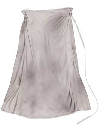 Acne Studios jupe mi-longue &agrave; effet d&eacute;lav&eacute; - Gris