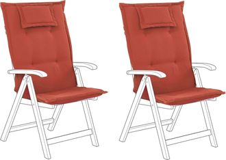 Beliani Polsterauflagen 2er Set in Terracotta Polyester Java/Toscana