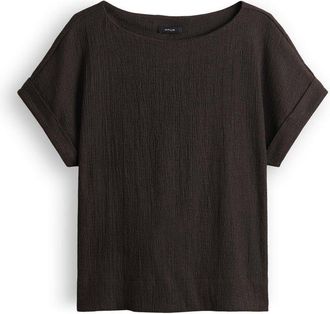 OPUS Kurzarmshirt Sikuro aus weichem Jersey mit Crinkle Effekt Der Aufschlag am &Auml;rmel sorgt f&uuml;r eine entspannte Note