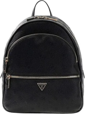 Guess Womens Backpack Black Logo Polyurethane Bags - Backpacks