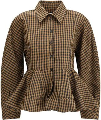 Ganni Femme, Blouses et Chemises, Multicolore, Taille: 40 FR Blouse en polyester &agrave; imprim&eacute; abstrait