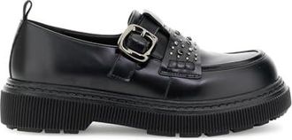 Caf&egrave;noir Mocassins &Agrave; Boucle &Agrave; Effet Abrasif, pour Femme, Couleur Noir, Taille 36