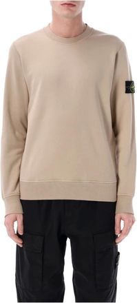 Stone Island Homme, Sweatshirts et sweats &agrave; capuche, Beige, Taille: XL Cotton Fleece Crewneck