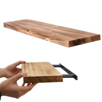 Generic An der Wand montiertes Ausstellungsregal, 40 cm, massives Holz, rustikales Schweberegal mit versteckter Halterung f&uuml;r B&uuml;cher, Fotos, Badezimmeraufbewa