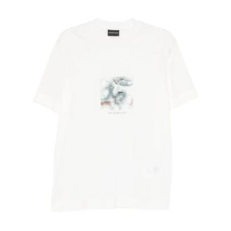 Emporio Armani T-Shirt aus Baumwolle mit Grafikdruck - - Tops - Herren - Wei&szlig; - XL