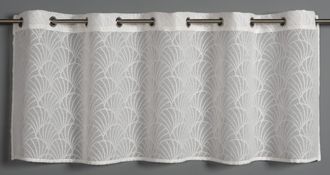 Gardinia Sehlbach Bistrogardine Ausbrenner Muscheln, Wei&szlig;, 135 x 45 cm Bistrogardine, Maritimes Flair, Blickdichter Stoff, Einfache Anbringung, Stilvolle Dekor