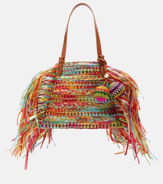 Aquazzura Tote Trancoso aus Raffiabast