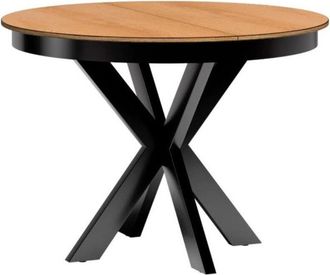 Furnix Rundtisch fellio F-10 Esstisch ausziehbare Tischplatte Karamelleiche - Furnix