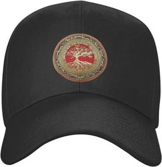 Generic Casquette de baseball cool dor&eacute;e viking arbre de vie casquette de baseball pour hommes femmes personnalis&eacute; r&eacute;glable adulte papa chapeau hip hop cadeau
