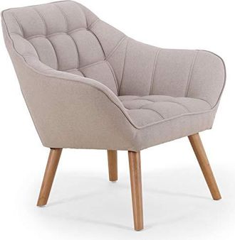 Menzzo Zentao Skandinavischer Sessel mit Stoffbezug Beige