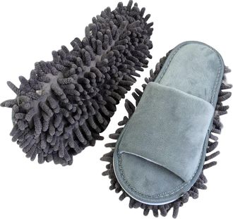 MagiDeal Mop-Schuhe, Abnehmbarer Wischmopp zum Staubwischen von Bodenstaub, GRAU