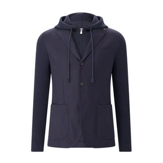 Gran Sasso Kapuzenstrickjacke aus Wolle - - Knitwear - Herren - Blau - XL