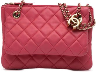 Chanel Hobo Bags - Quilted Lambskin Double Case with Chain - Gr. unisize - in Gold - f&uuml;r Damen