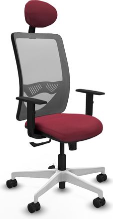 Piqueras y Crespo H&ouml;henverstellbarer Stuhl mit Rollen Zulema mit 1D-Armen, h&ouml;henverstellbarer Lendenwirbelst&uuml;tze und festem Kopfteil, ausgestattet mit Sincro 3 Position