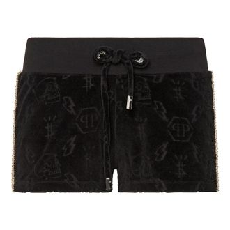 Philipp Plein Monogram Kordelzug-Shorts - - Shorts - Damen - Schwarzk - XL