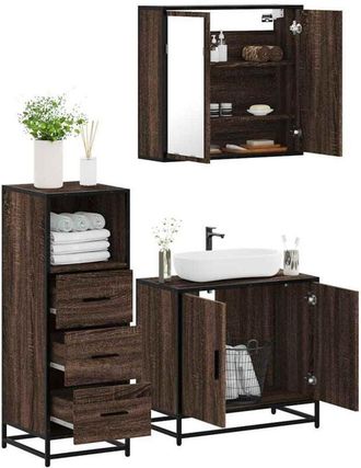 vidaXL Ensemble de meubles de salle de bain 3 pcs Chêne marron vidaXL